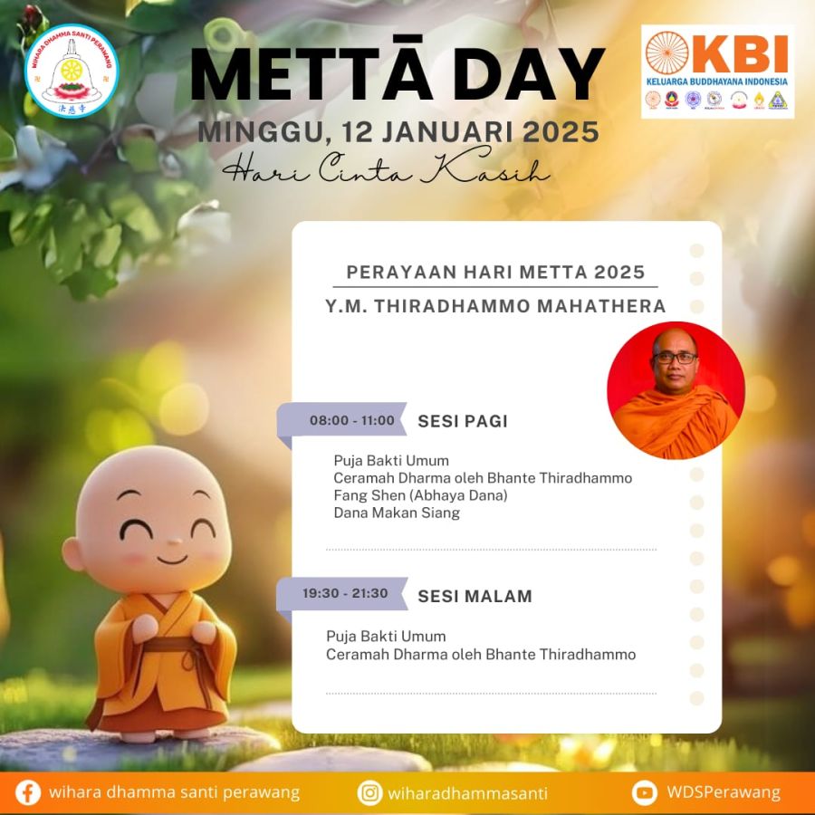 Perayaan Hari Metta 2025 Bersama Bhante Thiradhammo Mahathera | KBI ...